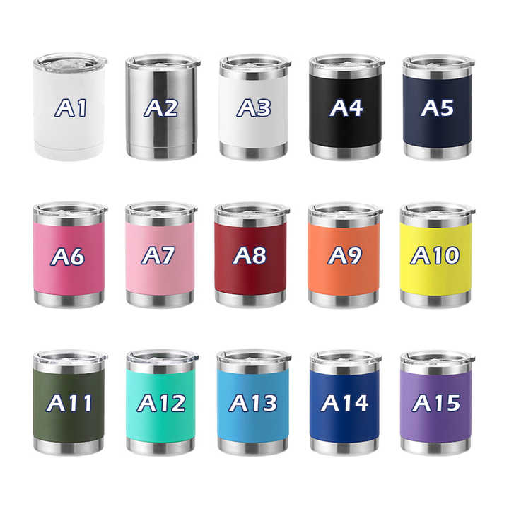 Powder Coated 10oz Lowball Tumbler Double Wall Insulated Coffee Cup ...