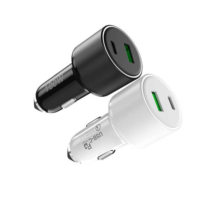 100W Dual Port Type C Car Charger with QC3.0 PD PPS Fast Charging