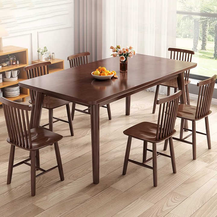 Nordic All-Solid Wood Dining Table Modern Minimalist Rectangular Meal ...