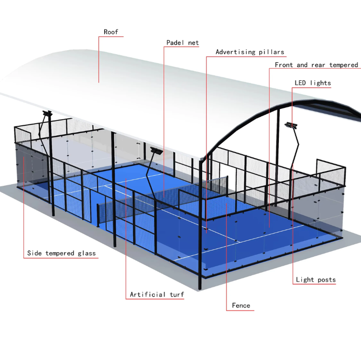 Padel Tennis Court with Roof Cover Paddle Tennis Court Roof Tent ...