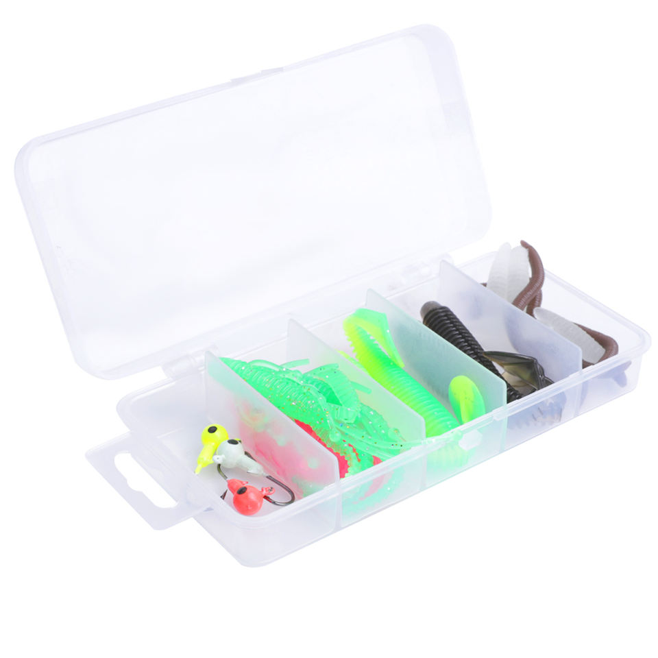 FTK 22pcs/Box Fishing Tackle Set PVC Bait Box for Sea Lake River and ...