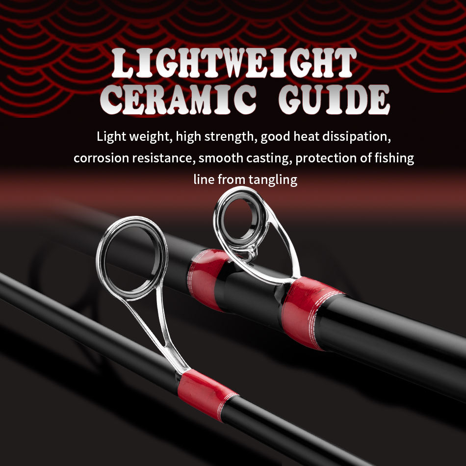 FLAME One Piece Carbon Fishing Rod - Fast Action Lure Rod