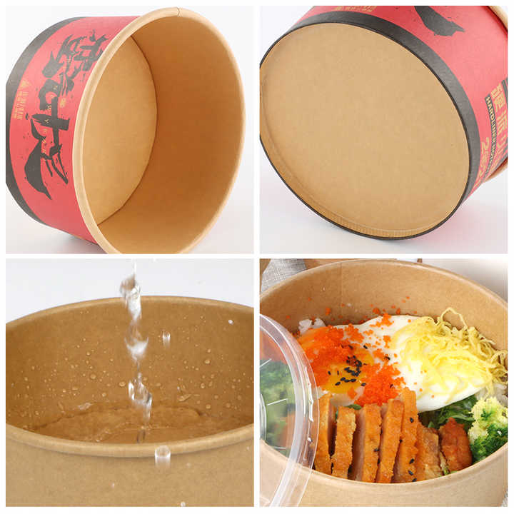 Wholesale Custom Logo Greaseproof Kraft Paper Soup Bowls