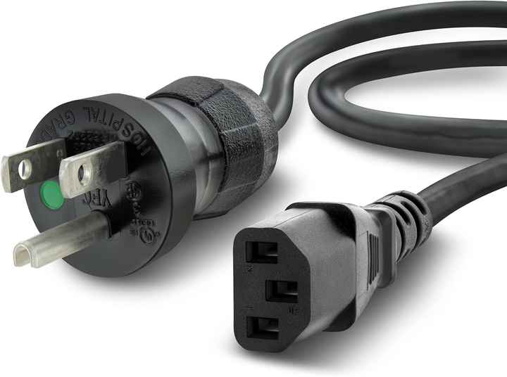 6 Feet 18 AWG American Power Cord for NEMA 5-15P Hospital Plug to ...