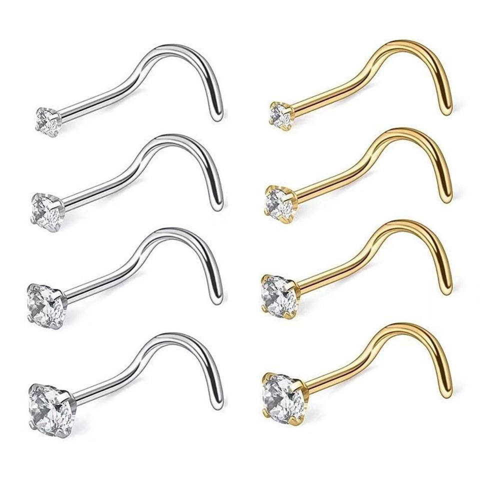 Hot Sale 925 Silver Nose Ring Zircon Nose Stud Piercing Jewelry Hot New ...