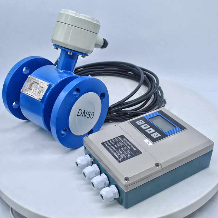Water Treatment Digital Water Flow Meter DN80 DN100 Electromagnetic Flow Transmitter 4-20mA HART ...