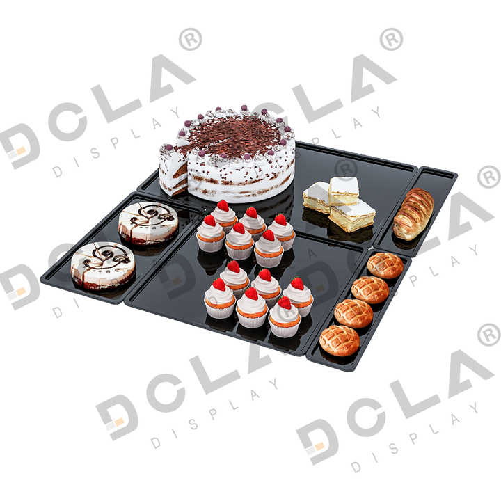 Deli Meat Display Tray Black Plastic Tray for Butcher Shop Supermarket ...