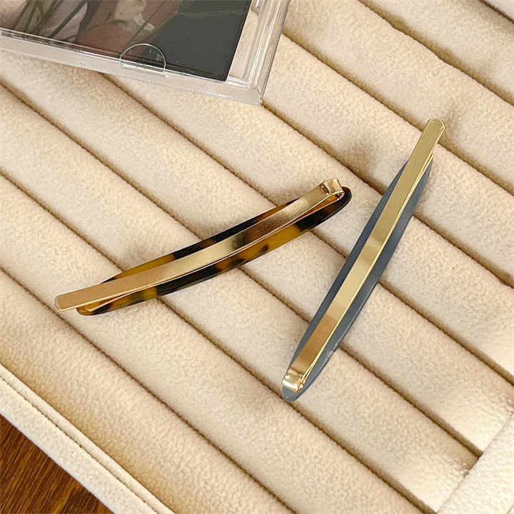 All-Match Hair Accessories Simple Gold Label Hairpin Bangs Side Clip ...