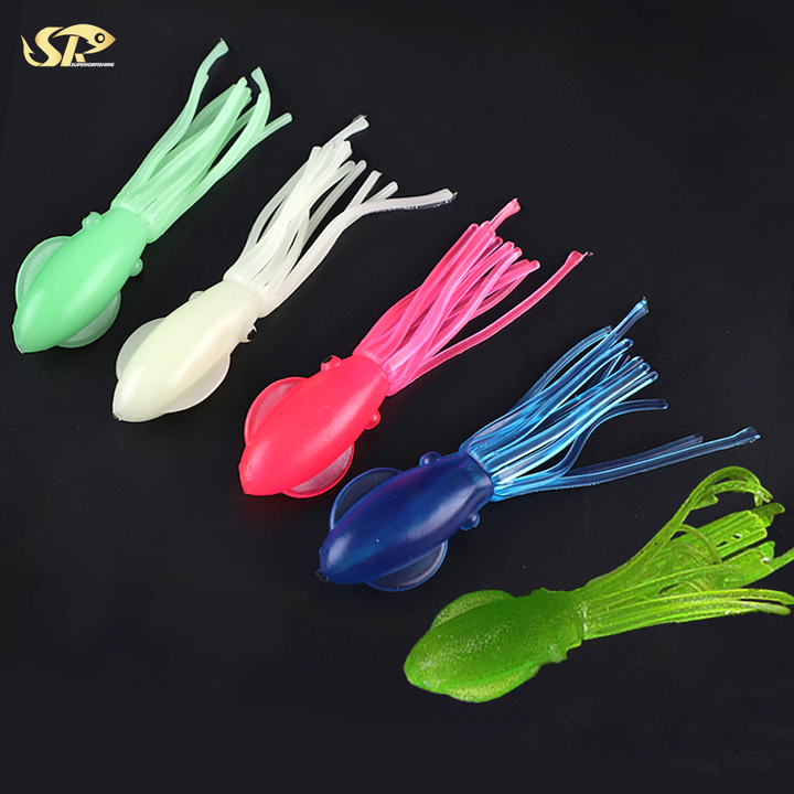 SUPERIORFISHING Cuttlefish Soft Squid PVC Solid Octopus Rubber Trolling Soft Fishing Lure ...