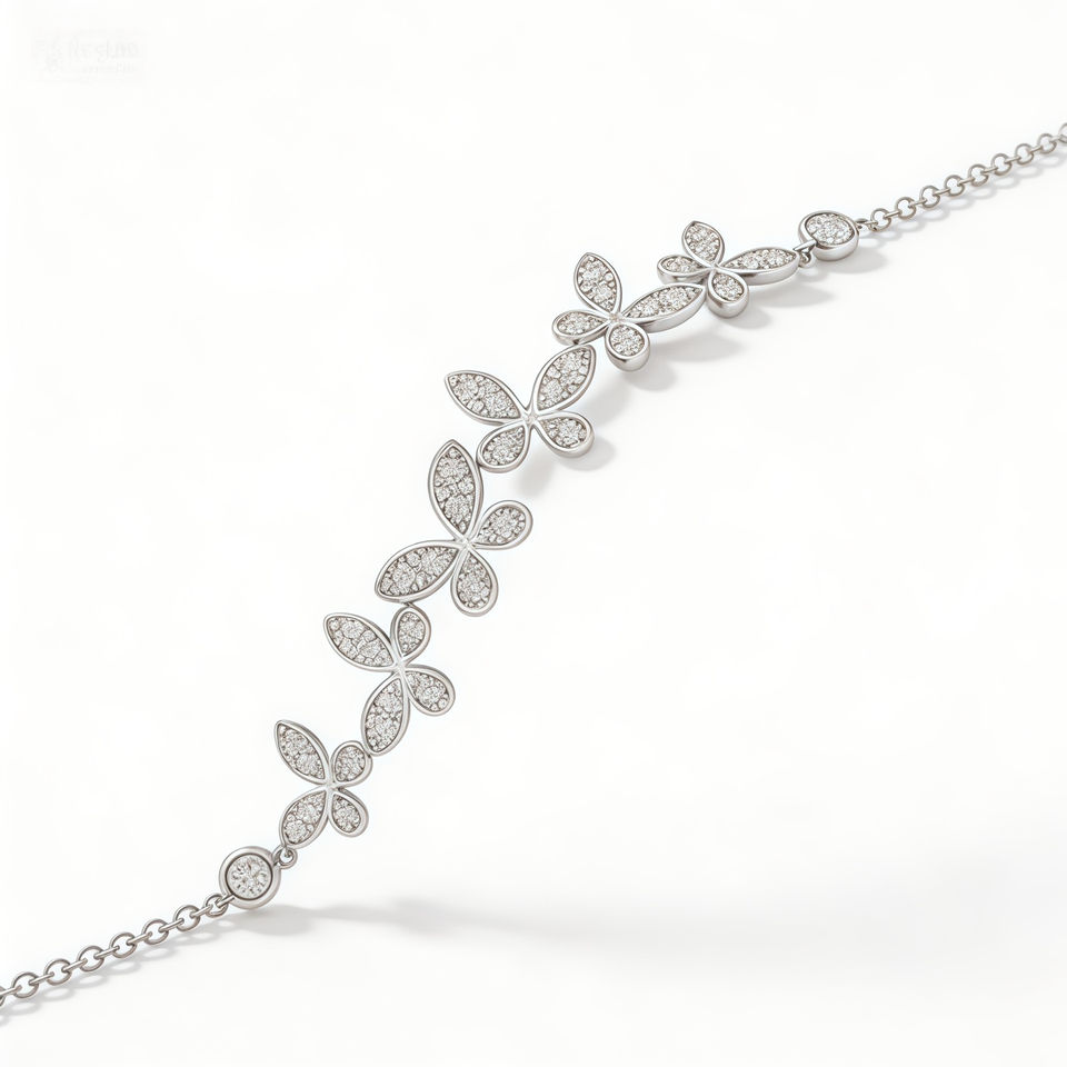 Light luxury fashion item: butterfly and flower string necklace ...