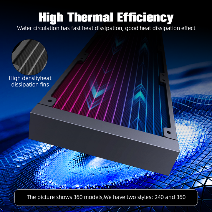 RGB AIO Liquid CPU Cooler 240/360mm | Quiet Leak-Proof Water Cooling ...