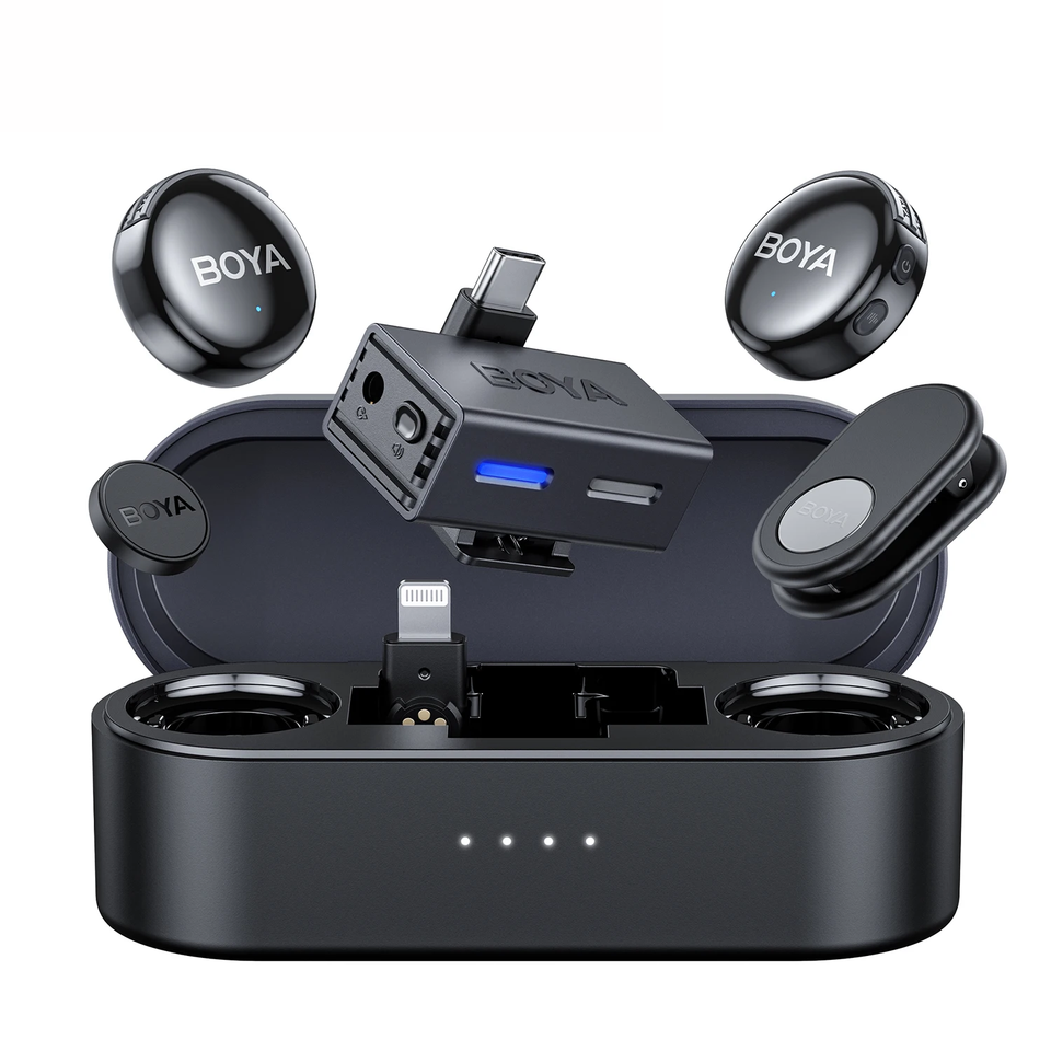 For BOYA BOYALINK 3 Wireless Lavalier Microphone for iPhone USB-C Android Camera AI Noise ...