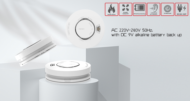 TSS890A-HIR New Wired Smoke 230v Photoelectric Detector with wireless ...