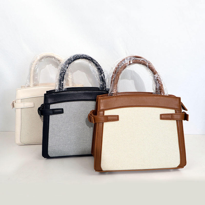 Custom Handbags 2026 Fashion PU Leather with Canvas Zipper Closure ...