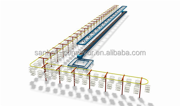 Automatic plate chain conveyor electric motorcycle assembly line with ...