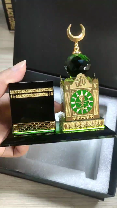Novelty Muslim Crystal Gilded Kaaba Model Kits Islamic Building Crystal ...