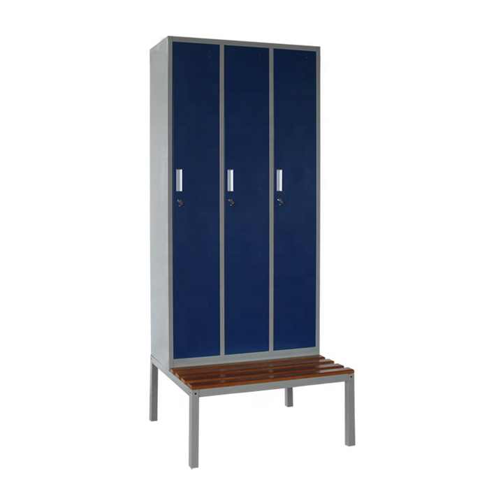 Heavy Duty 3 Door Lockers with Ventilation & Bench Seat