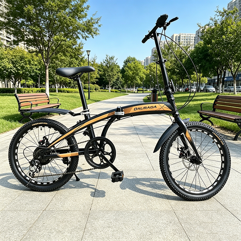 20 Inch Carbon Steel Mountain Folding Bike 6 Speed Hard Frame Disc ...