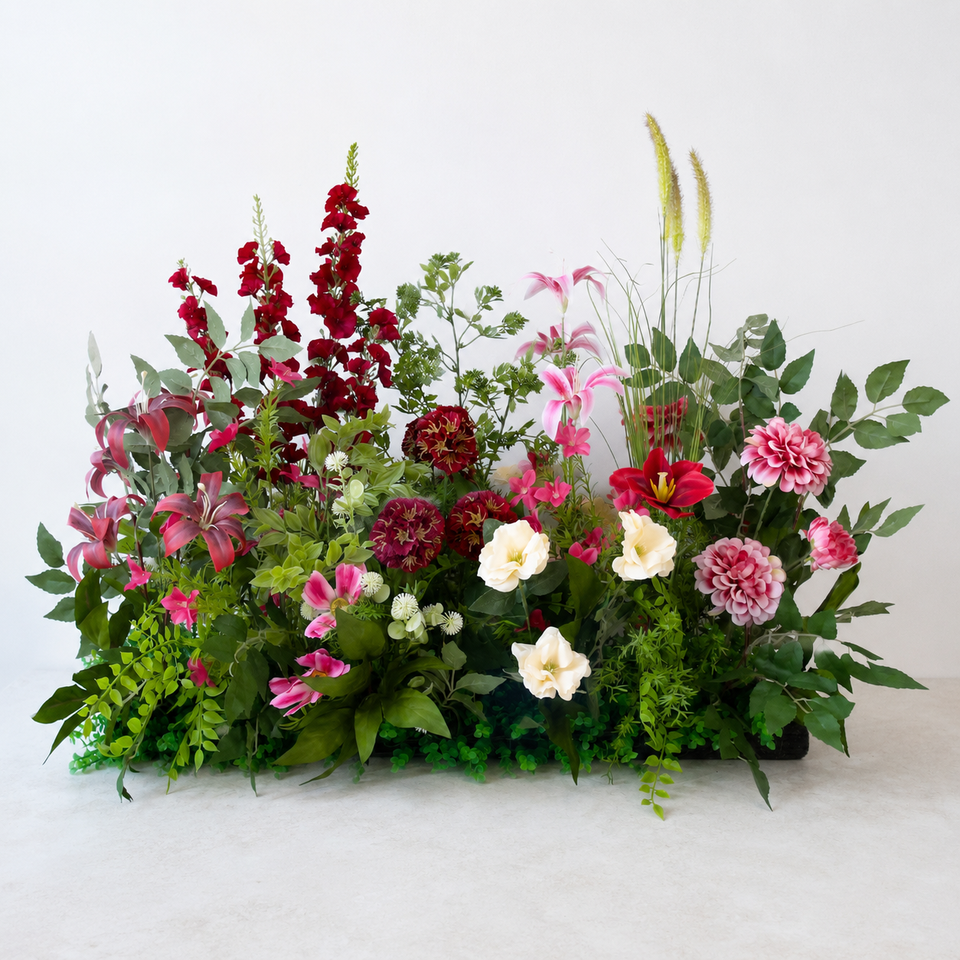 Lily Dahlia Delphinium Mixed Artificial Flowers Ground Centerpiece ...