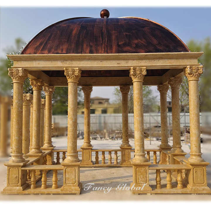 Square Greek Marble Garden Gazebo Large Outdoor With Corridor| Alibaba.com