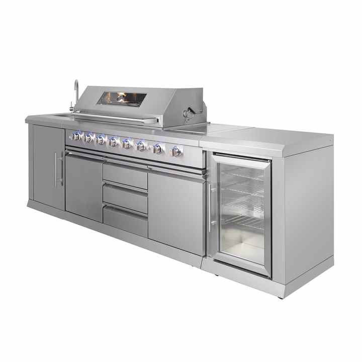 Professional Modular Outdoor Kitchen Island with 8-Burner Stainless ...