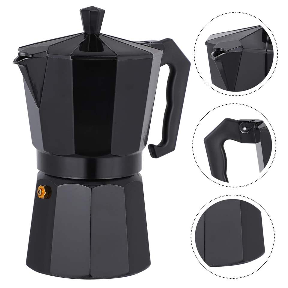 Italian Style Classic Mocha 1/3/6/9/12 Cups Polished Aluminum Moka Pot ...