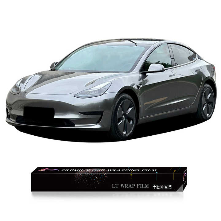 PET Repair Liquid Metal Gun Ash Car Wrap Film Self Adhesive Auto ...
