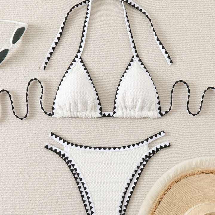 OEM 3D Custom LOGO Couple Micro Sexy Bikinis Swimwear