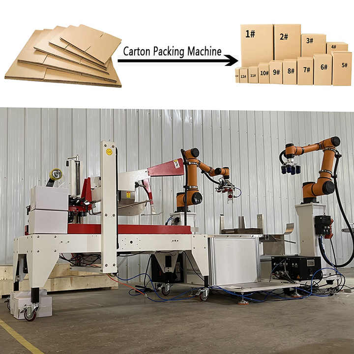 Fully Automatic Cobot Robot Arm Carton Sealing Feeder Packing Box ...