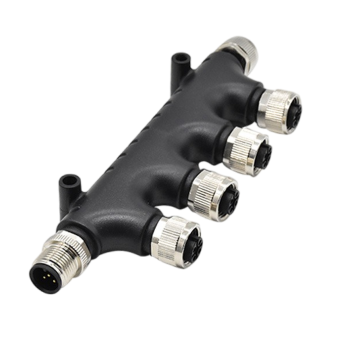 CAN Fieldbus 4-Way NMEA 2000 Network Connectors M12 5Pin Male to Female ...