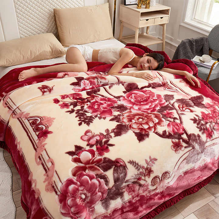 Warm and Soft Luxury Knitted Raschel Blanket for Winter