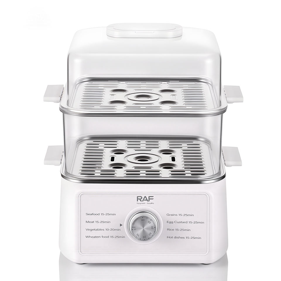 Raf Food Steamer - 8.3L Dual Layer Cooking with 8 Functions