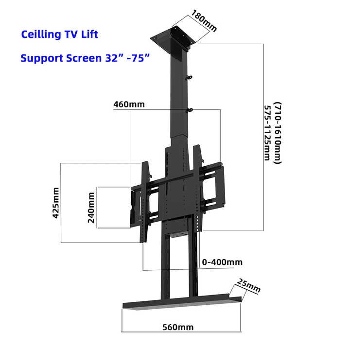 Auto Electric Lift Hanger - High Load Ceiling TV Mount