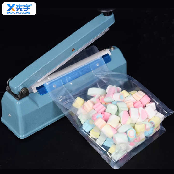 Clear Plastic 8 Side Seal Flat Bottom Gusset Transparent Plastic Food ...