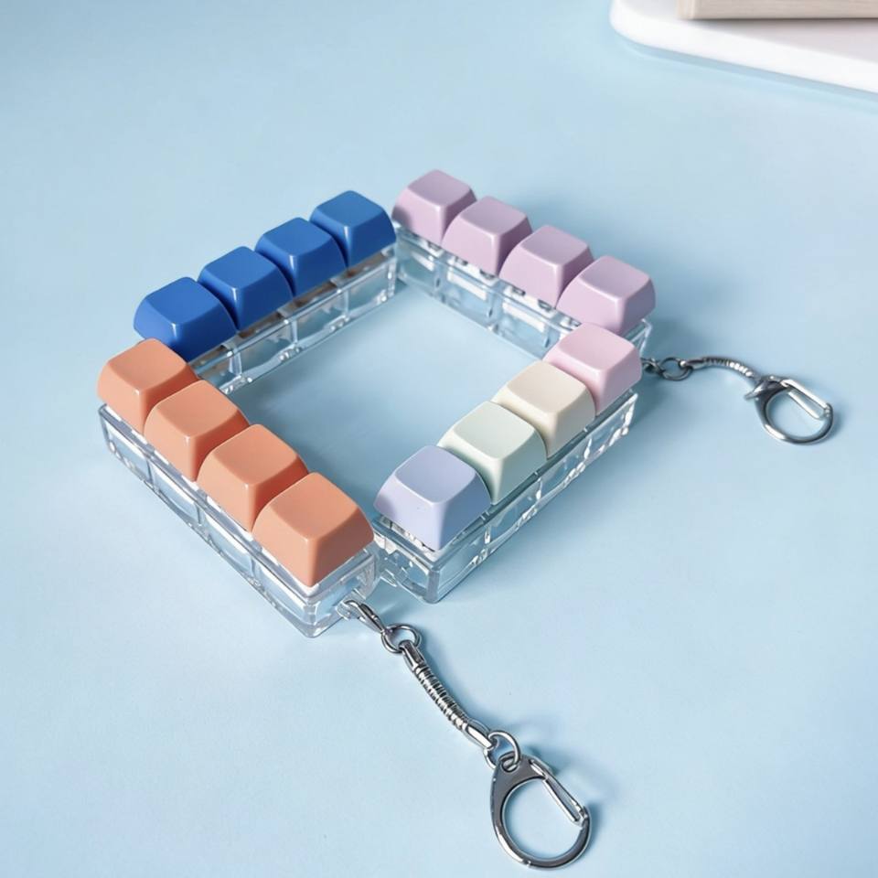 Creative Keyboard Keycap Fidget Squeeze Toy Keychain, Cute Stress ...