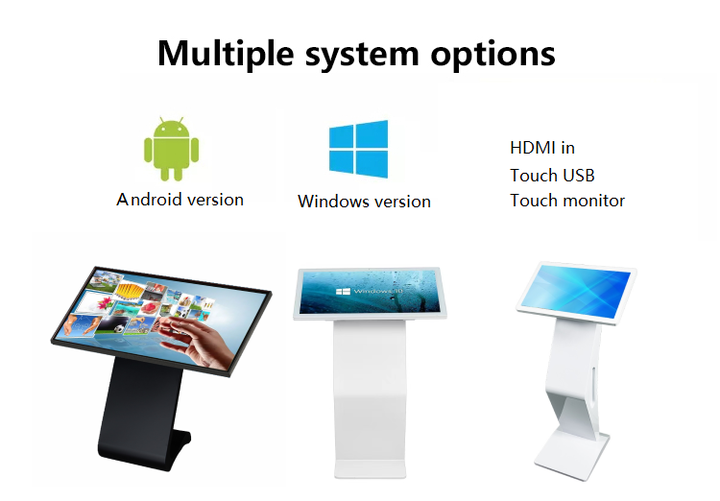 Floor Standing Touch Screen Information Kiosk Horizontal Interactive ...