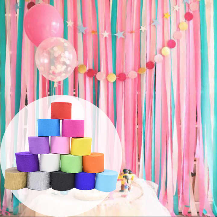 9m Crepe Paper Streamers DIY Paper Garland Photography Backdrops for ...