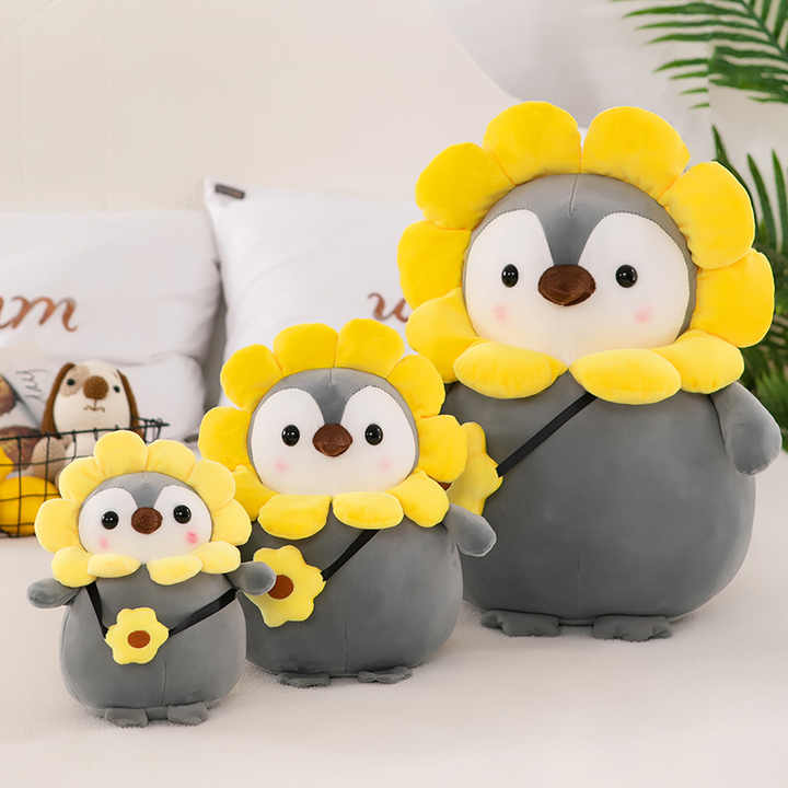 2025 New Trendy Custom Soft Plush Toys Cute Sunflower Penguin Comfort ...