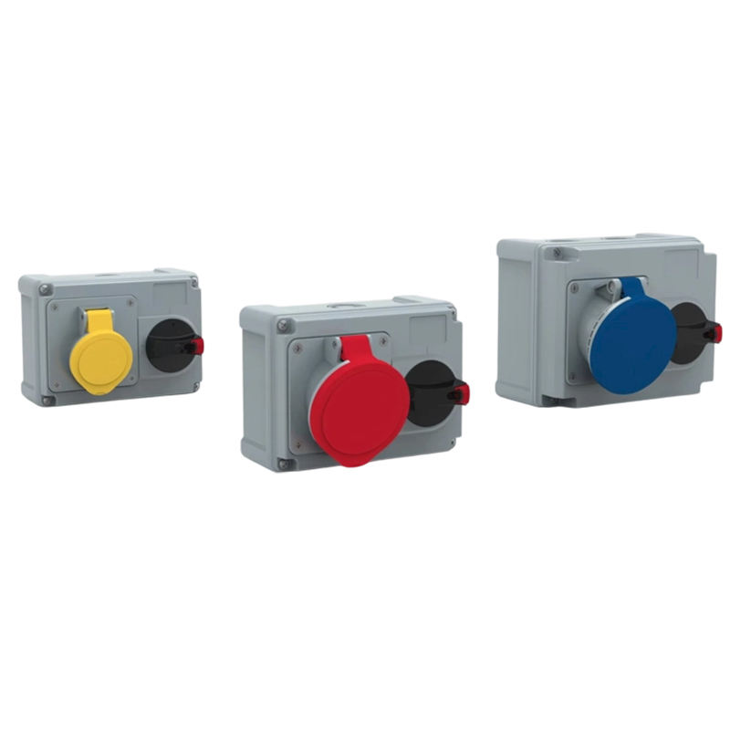 IP67 50A 250V 3P Industrial Wall Mounted Switch Socket Outlets with ...