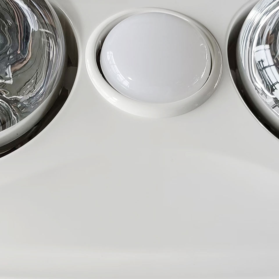 Modern White Ceiling Recessed Bathroom Heater 2 Lamp Infrared Radiant ...