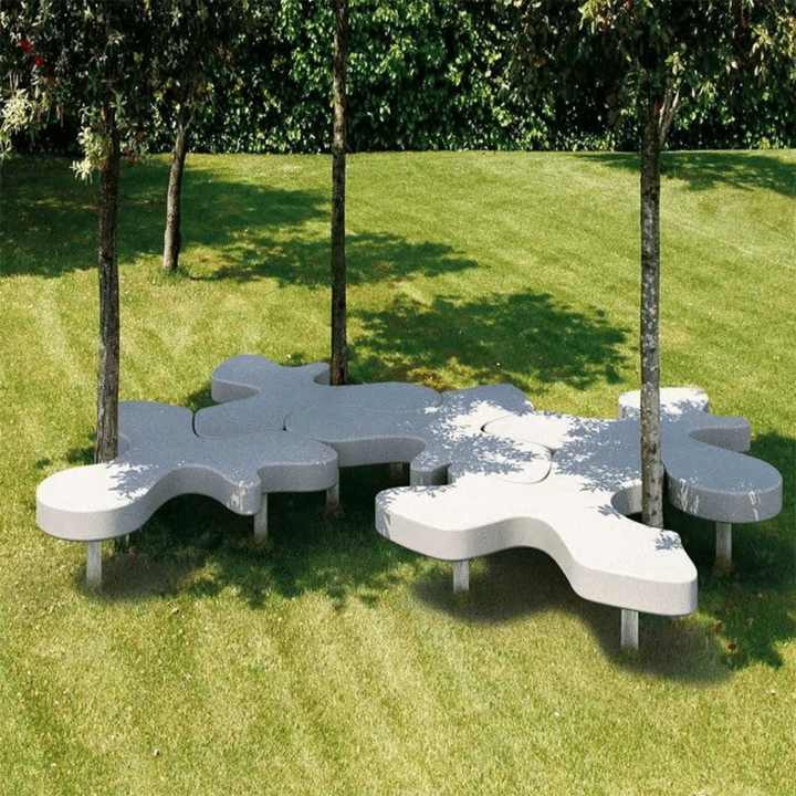 Modern GRC Bench for Outdoor Decor Corrosion Resistant Grand for Museum ...