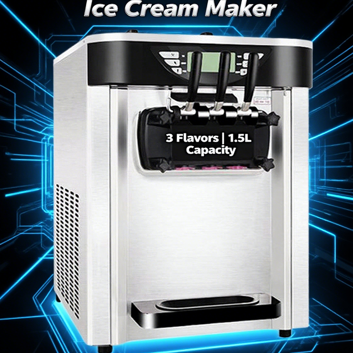 3 Flavors Commercial Soft Serve Ice Cream Soft Machine Frozen Yogurt ...