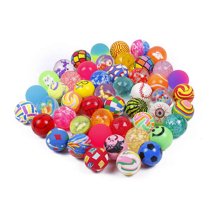 25mm 30mm 43mm Different Colorful Bouncy Balls Bulk Mixed Pattern ...