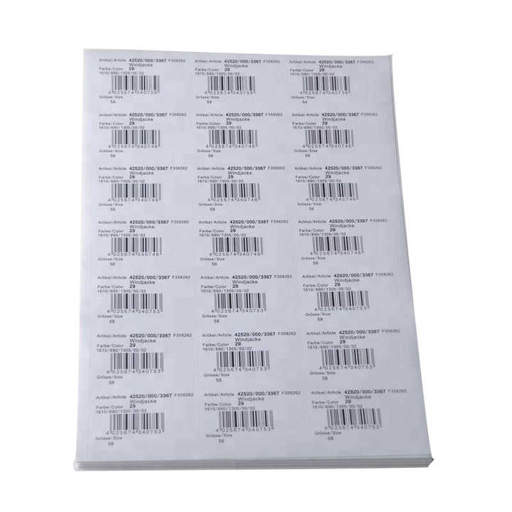 Cheap Price Custom A4 Paper Barcode Print Label,sticker
