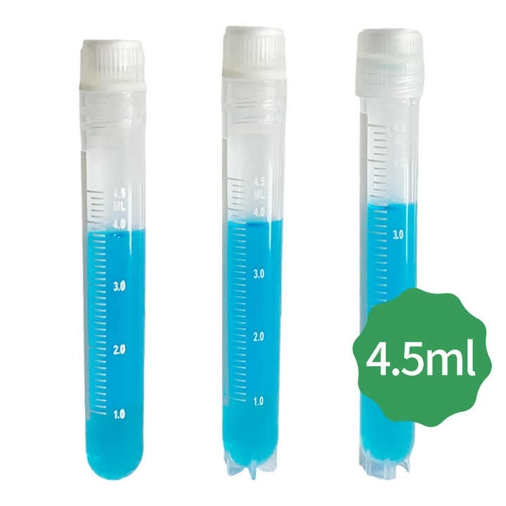 Lab DNase RNase Free Cryovial Tube Round Bottom Self-standing Cryo Tube Sterile Disposable 4.5ml ...