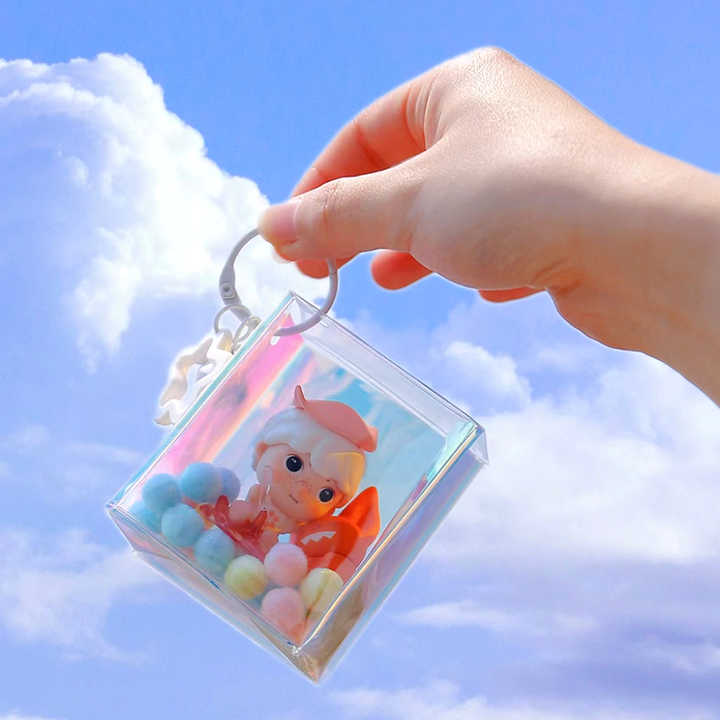 Transparent Phantom PVC Keychain Jewelry Organizer Thicken Display Doll ...