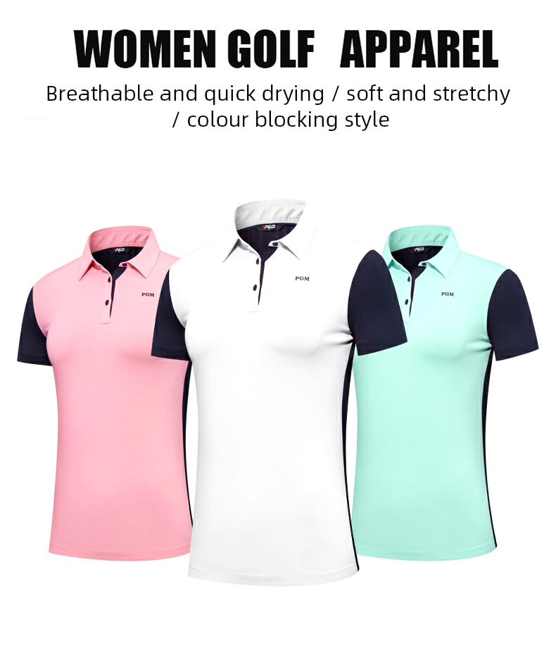 PGM YF554 ladies golf apparel sport golf clothing polo women golf shirt ...