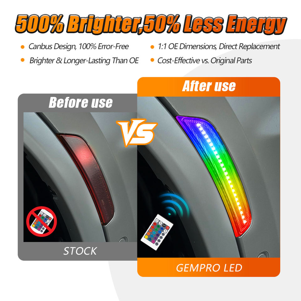 Wholesale 2PCS Plug & Play Auto LED Side Marker RGB Light for Dodge ...