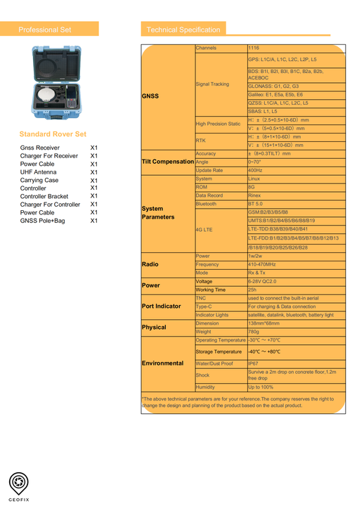 GEOFIX RTK C515 GNSS Receiver for Surveying - Reliable GNSS RTK GPS ...