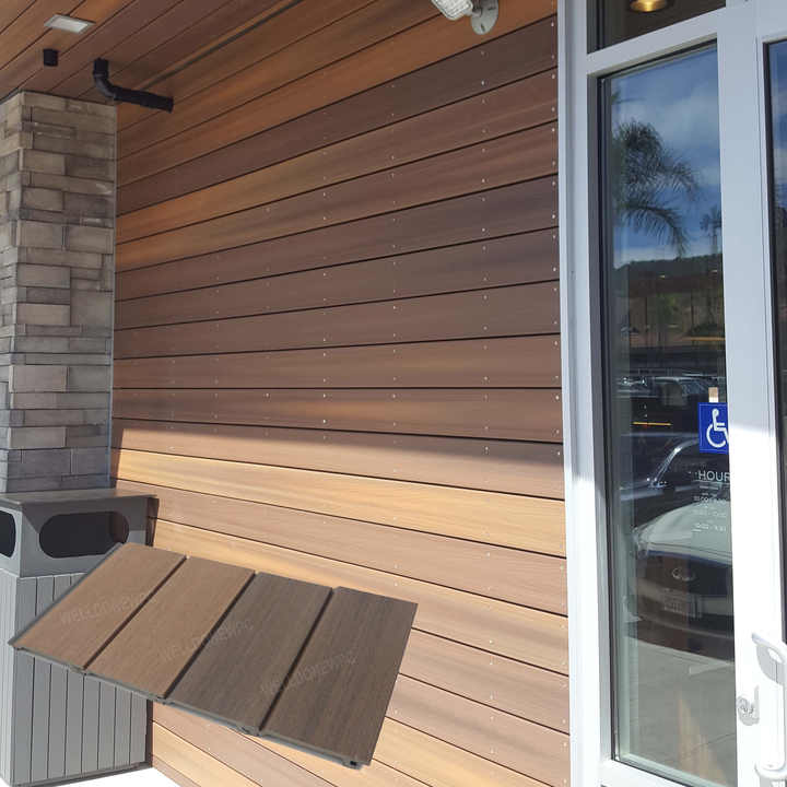 156X21MM/174X21MM Siding Panels Exterior Wall Wpc Siding Wall Cladding ...